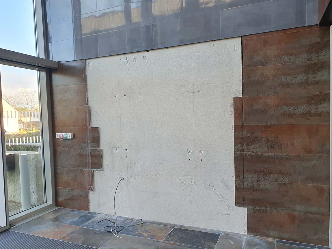 Mur d’eau & végétaux + enseigne - Histoire d'eau